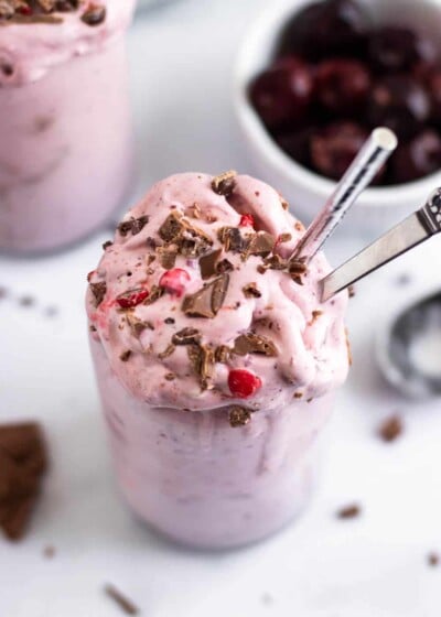 Easy Chocolate Cherry Milkshake Recipe | Lemons & Zest