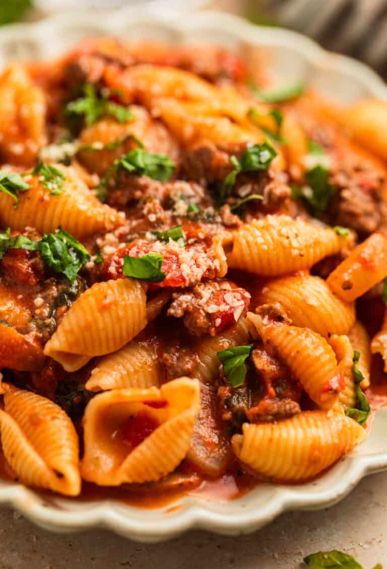 Simple Ground Beef Pasta Skillet Recipe | Lemons & Zest