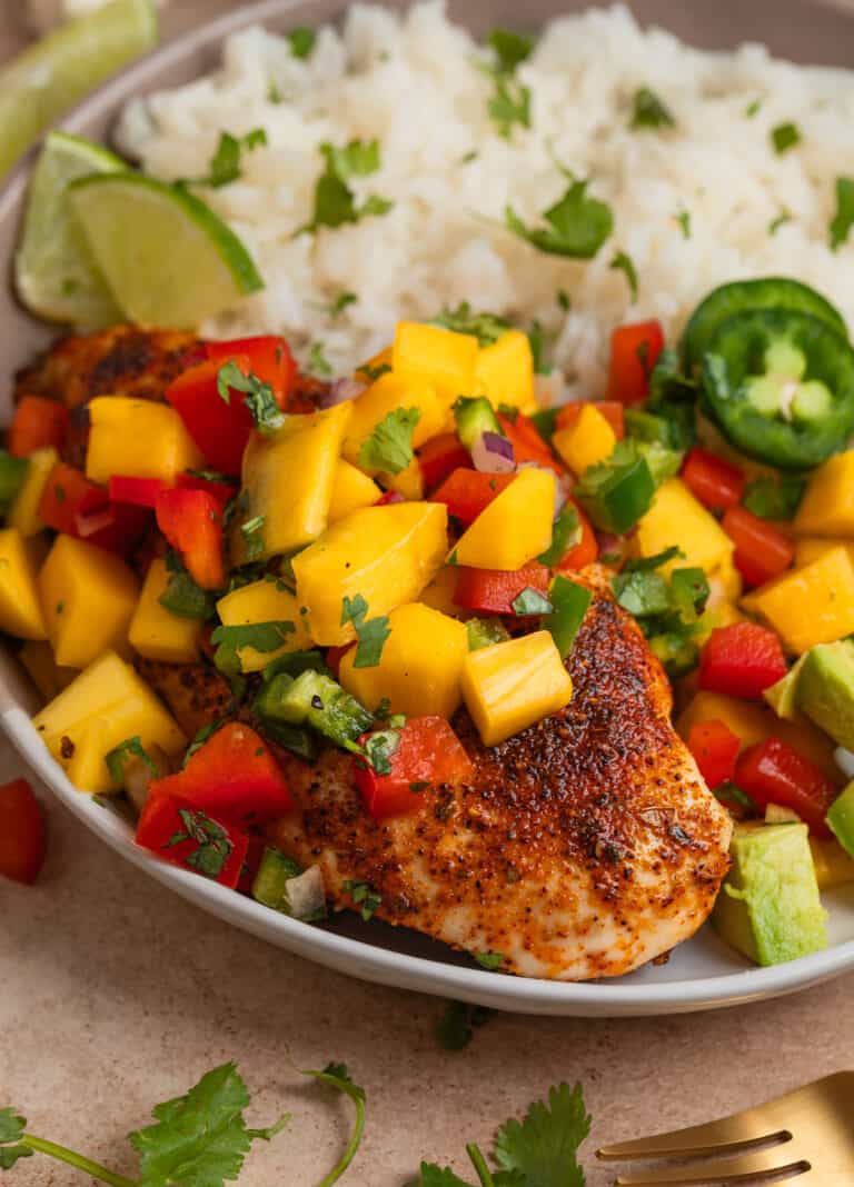 Simple Chicken with Mango Salsa Recipe | Lemons & Zest