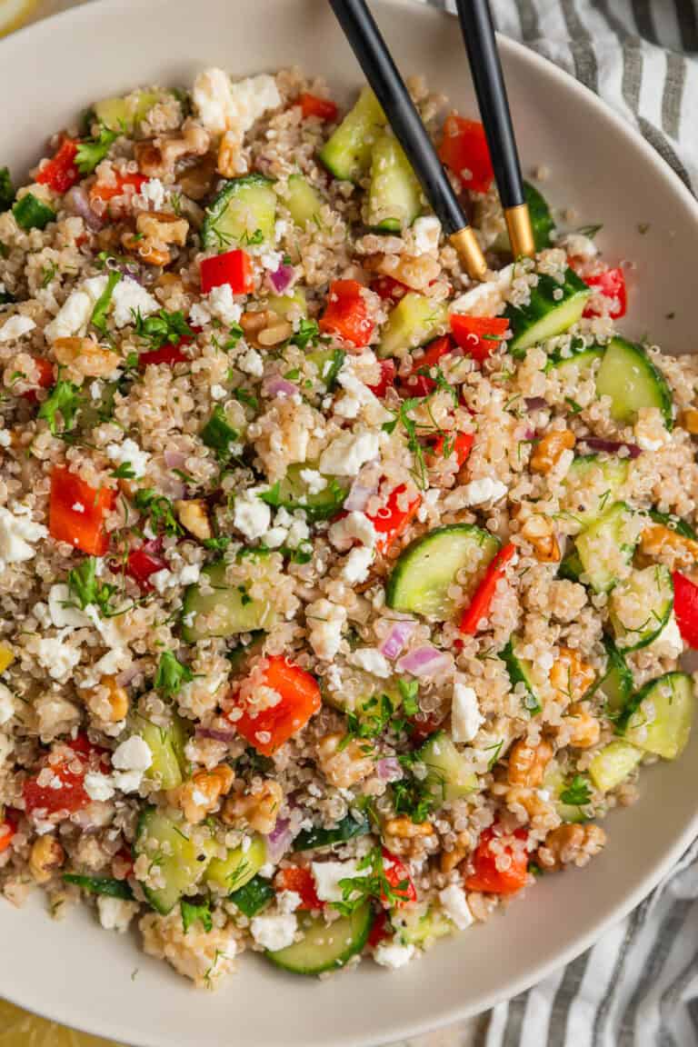 Easy Cucumber Quinoa Salad with Feta | Lemons & Zest