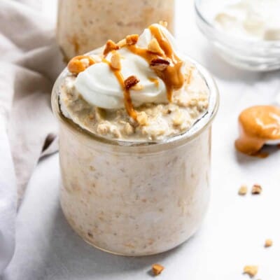 Peanut Butter Greek Yogurt Overnight Oats | Lemons & Zest