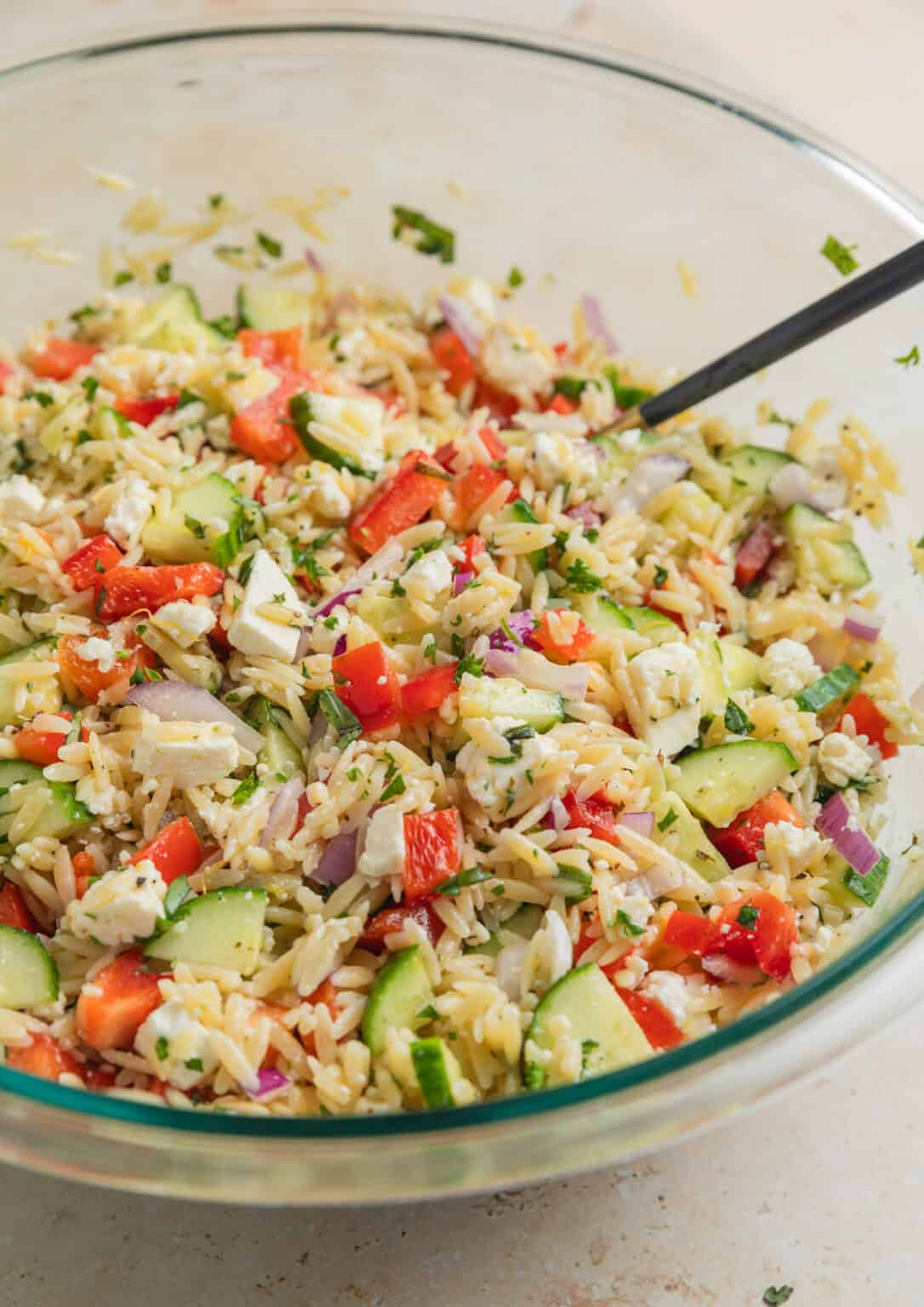 Easy Lemon Orzo Salad With Feta | Lemons & Zest