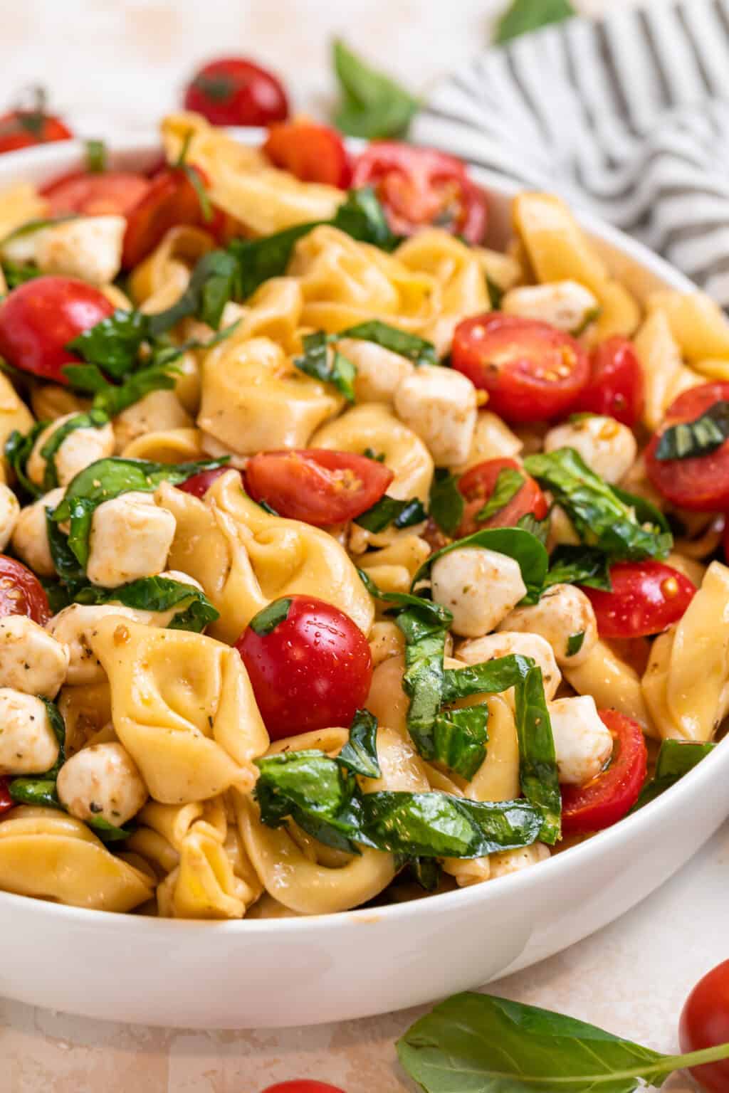 Easy Tortellini Caprese Pasta Salad with Balsamic Glaze | Lemons & Zest