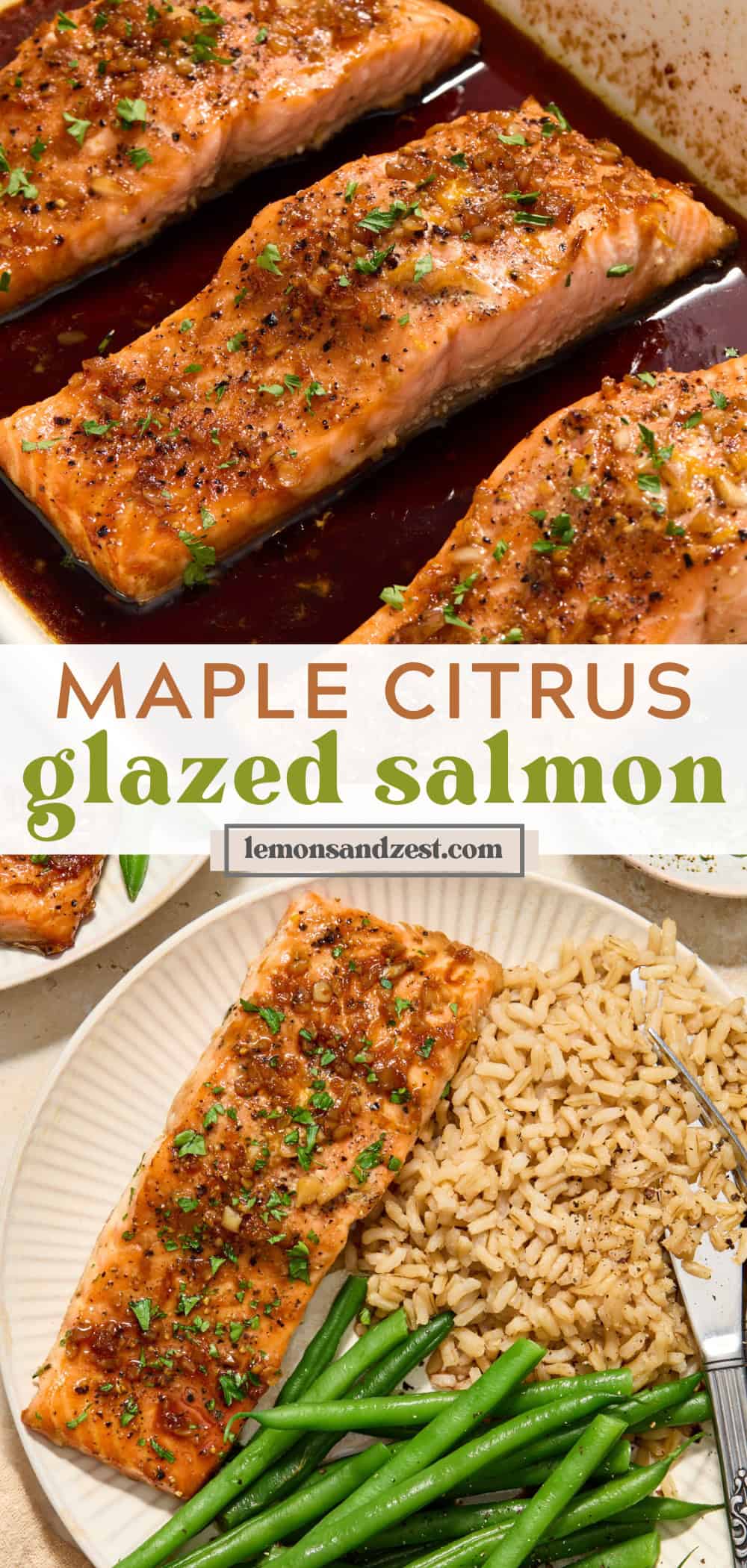 Simple Maple Citrus Glazed Salmon | Lemons & Zest