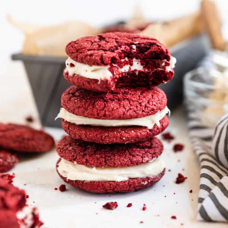 Red Velvet Cake Mix Cookies with Cream Cheese Icing | Lemons & Zest