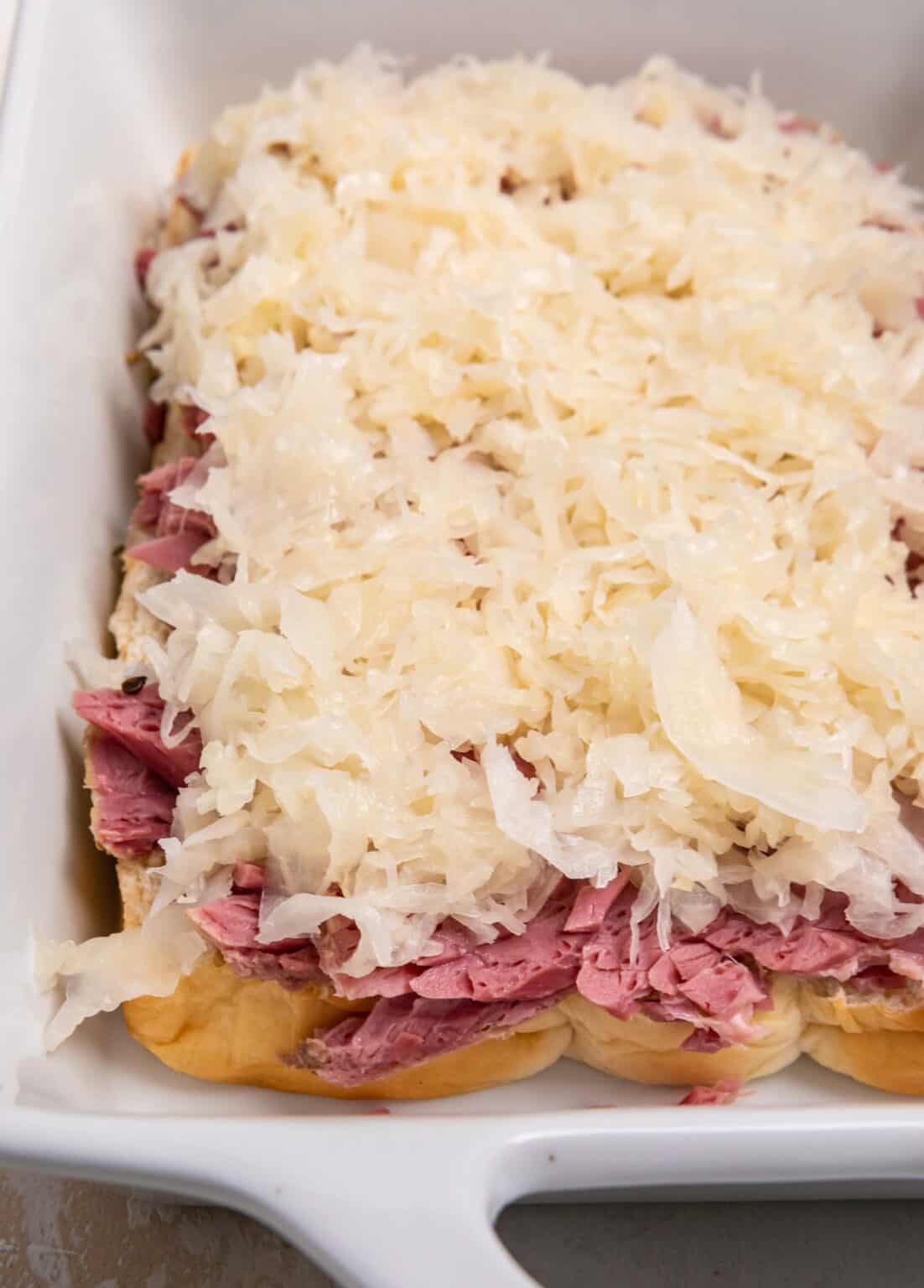 Simple Reuben Sliders with Slow Cooked Corned Beef | Lemons & Zest