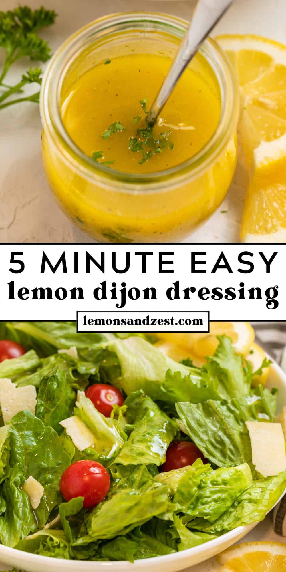 5 Minute Lemon Dijon Dressing | Lemons & Zest