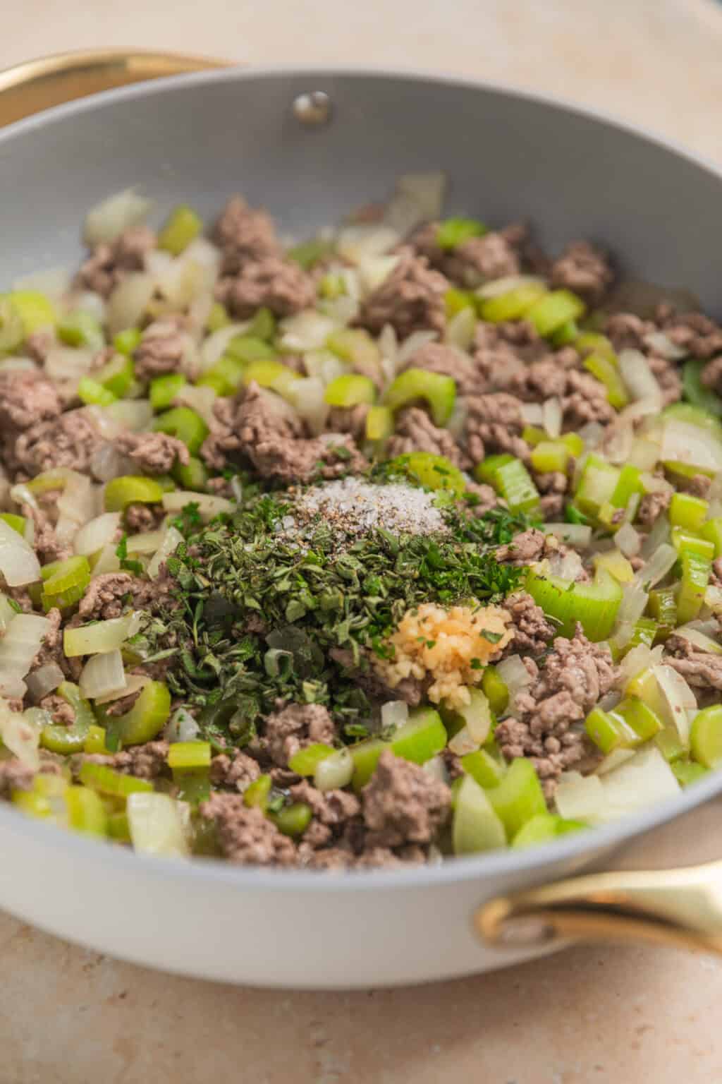Simple Beef and Cornbread Stuffing | Lemons & Zest