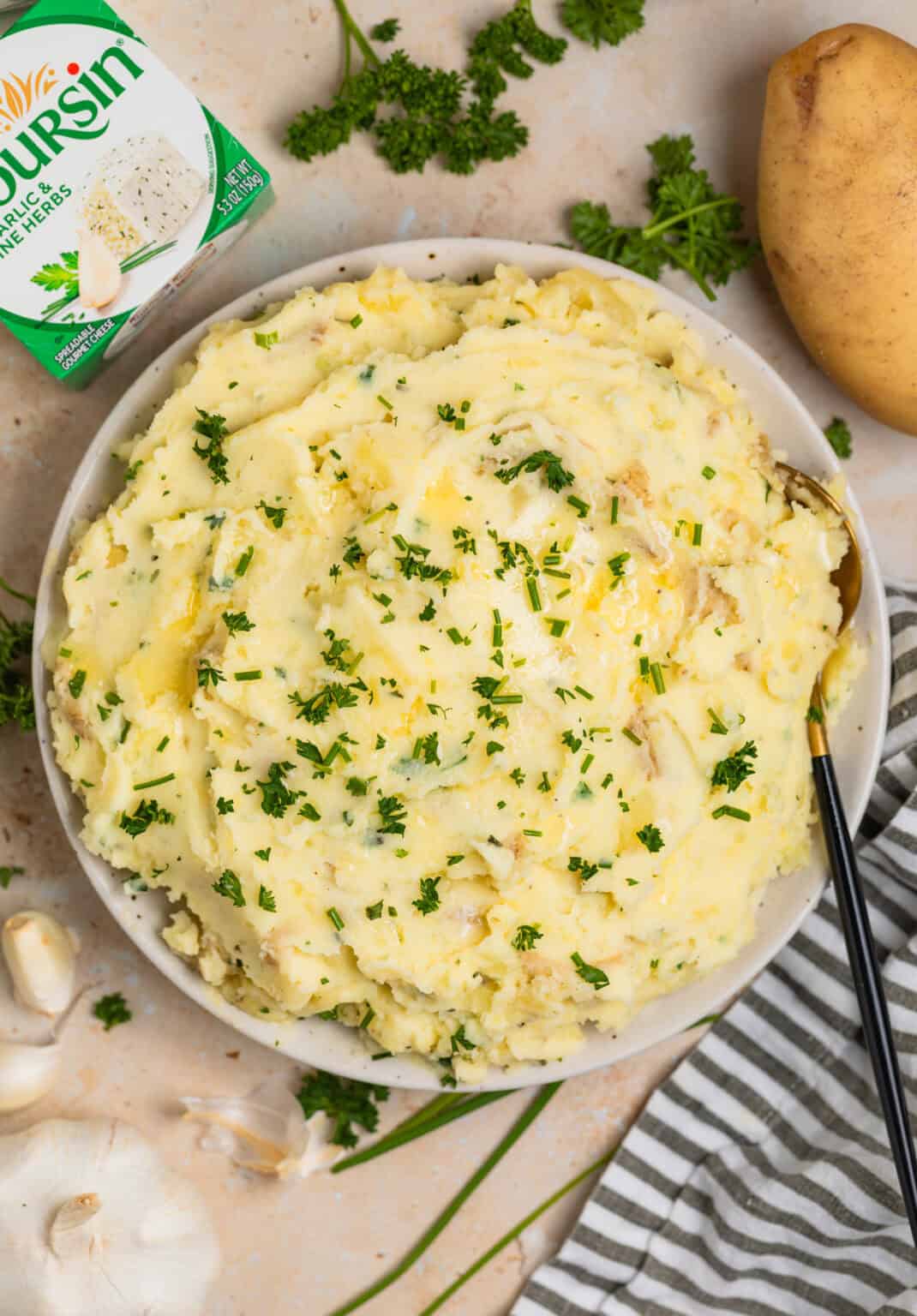 Boursin Mashed Potatoes | Lemons & Zest