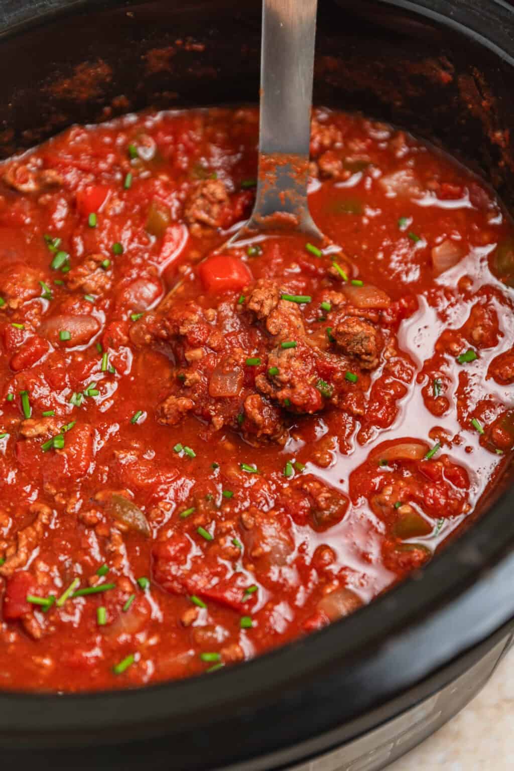 Simple Slow Cooker Chili Recipe (No Beans) | Lemons & Zest