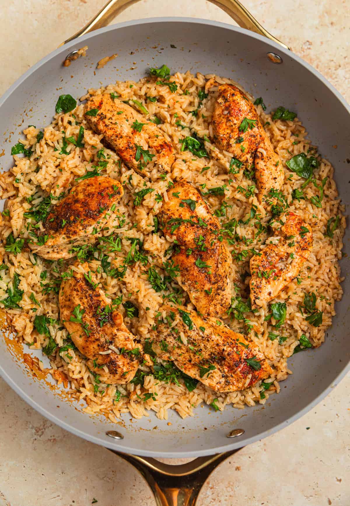 30 Minute One-Pan Chicken and Rice Dinner | Lemons & Zest