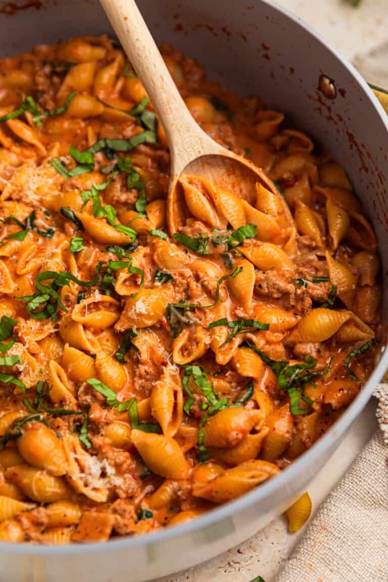 Creamy One-Pot Ground Turkey Pasta | Lemons & Zest