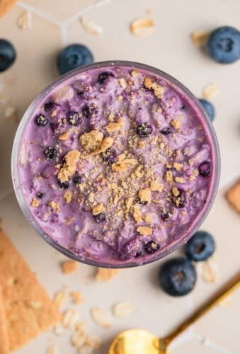 Blueberry Cheesecake Overnight Oats | Lemons & Zest